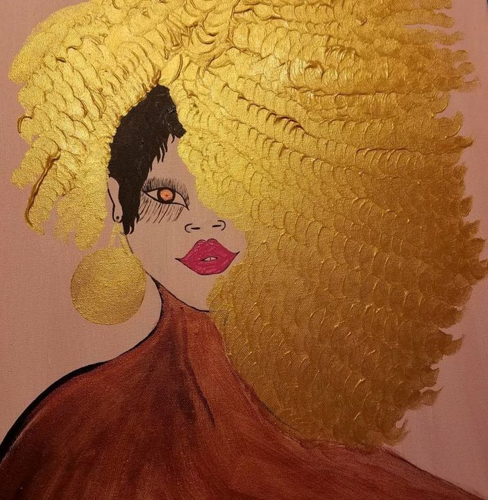 Naturally yours in gold - Creole Lady Art - Paintings & Prints, People ...