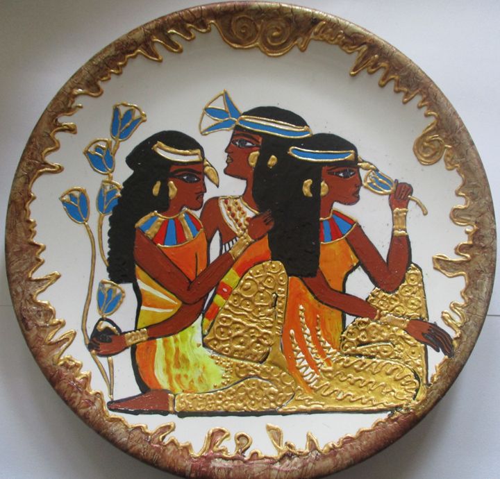 EGYPTIAN LULLABY - INDRA - Ceramics & Pottery, Plates & Saucers - ArtPal