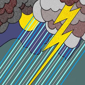 Art Deco meets Pop Art Rain Storm - Jennydearinger - Digital Art & AI ...