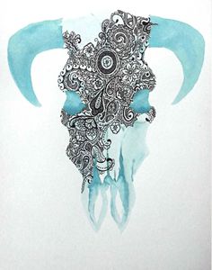 Maroon Skull with Maroon Details - InspiredCreativeArt - Drawings ...