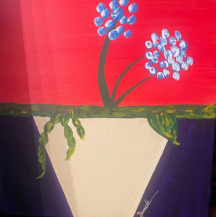 "Two Blue" by Tamela - The Art Posse - Paintings & Prints, Flowers ...