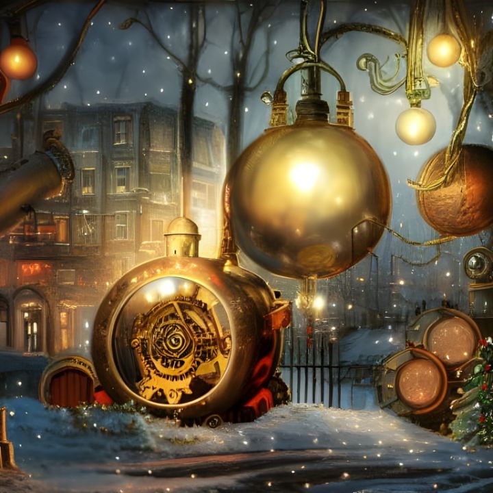 Steampunk Christmas Scene - ShortnSweetish - Digital Art, Holidays ...