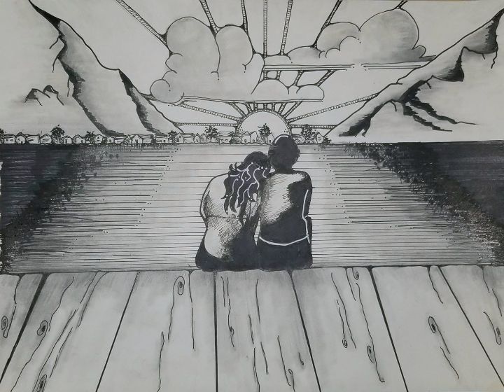 lovers gaze - Rose-colored glasses - Drawings & Illustration, People ...