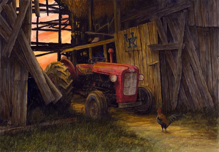 Tractor in Barn - Mark McFerron - Paintings & Prints, Landscapes ...
