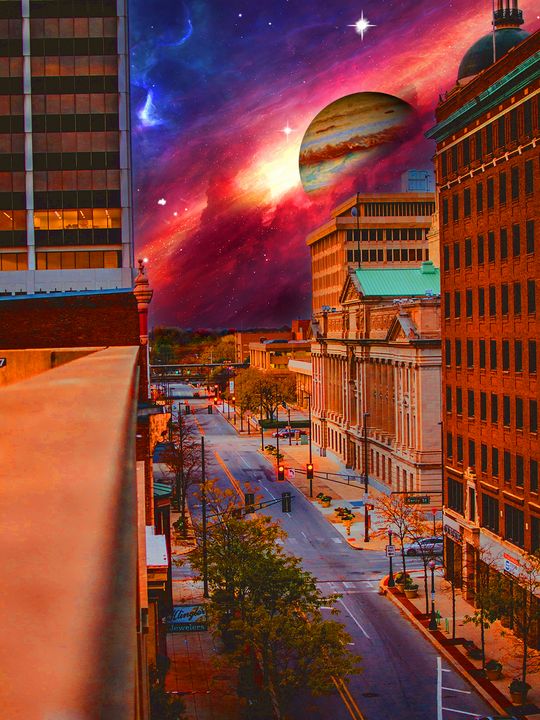 Outer Space City - Shaheen - Drawings & Illustration, Astronomy & Space ...