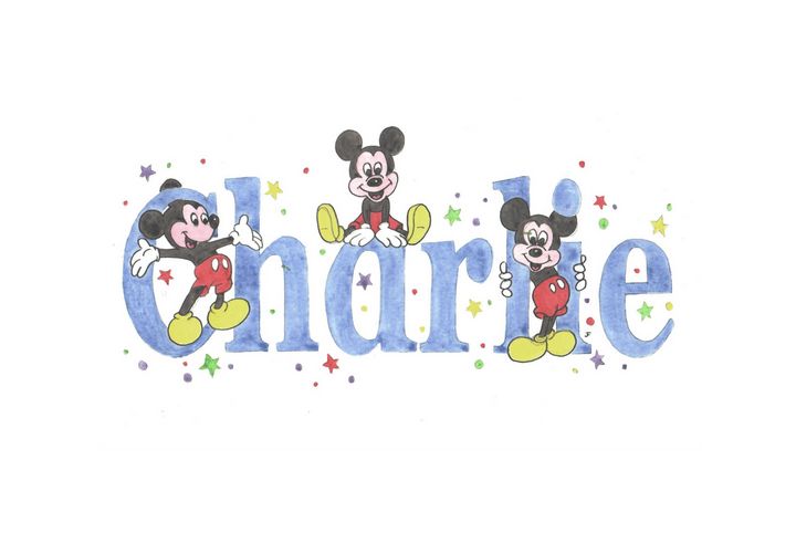 Charlie mickey mouse - illustrated names by Jayne Farrer - Paintings ...