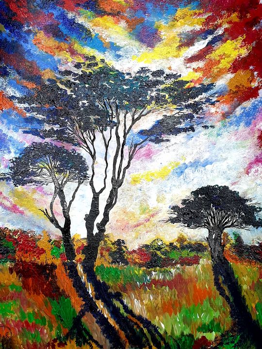 Whispering black trees - Susan Worker Fine Art - Paintings & Prints ...