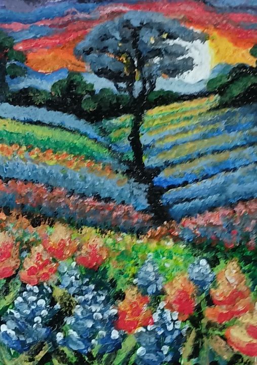 Fields at Sundown - JRO - Paintings & Prints, Landscapes & Nature ...