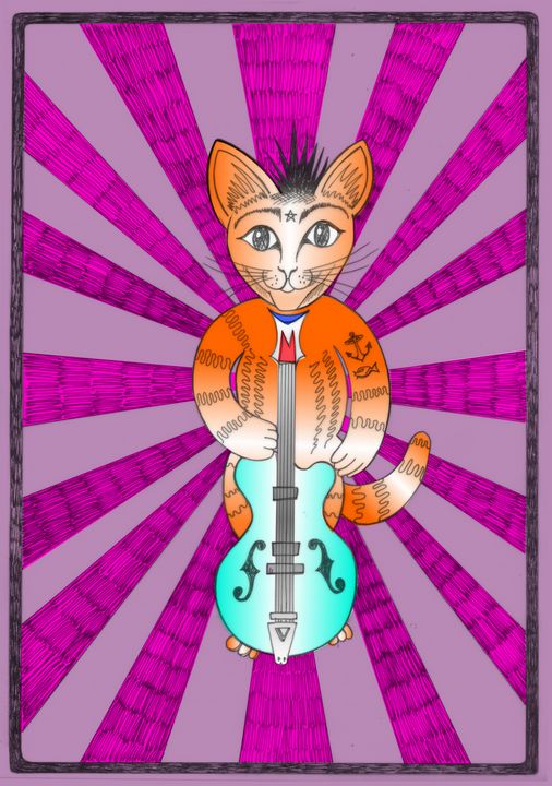 Rudolph the Rockabilly Cat - AnaLuxMundi - Digital Art & AI, Animals ...