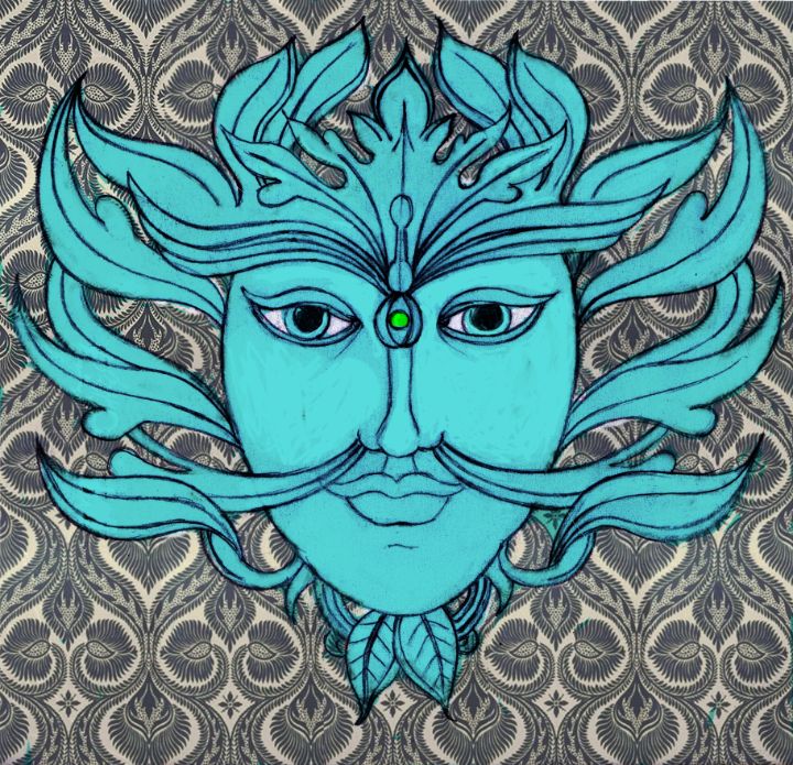 Blue Green Man - AnaLuxMundi - Digital Art & AI, Fantasy & Mythology ...
