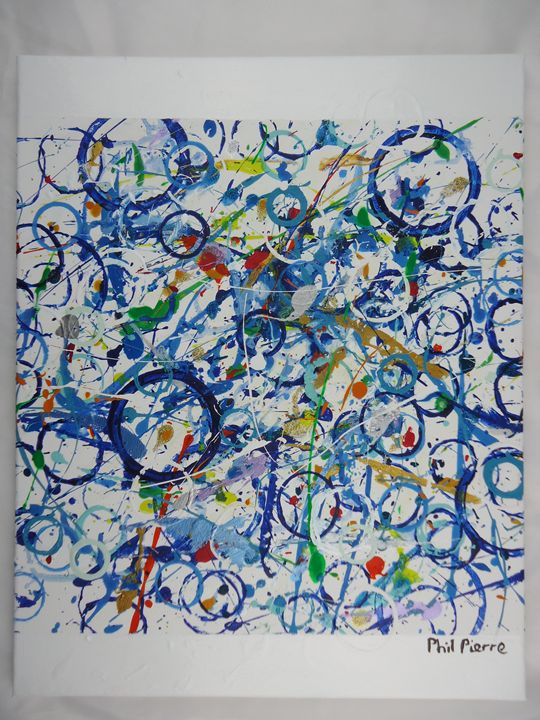 Blue Bubbles 035 - Phil Pierre - Paintings & Prints, Abstract, Color ...