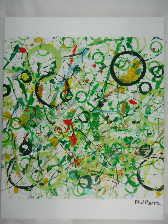 Green Bubbles 022 - Phil Pierre - Paintings & Prints, Abstract, Color ...