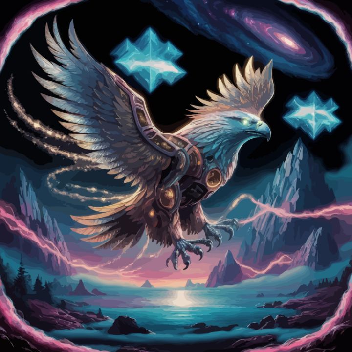 The Celestial Sentinel - Wolf Art - Digital Art & AI, Animals, Birds ...