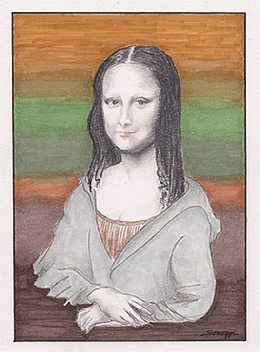 Mona Lisa, Redux, in Gray Hoodie - Somogyi - Drawings & Illustration ...