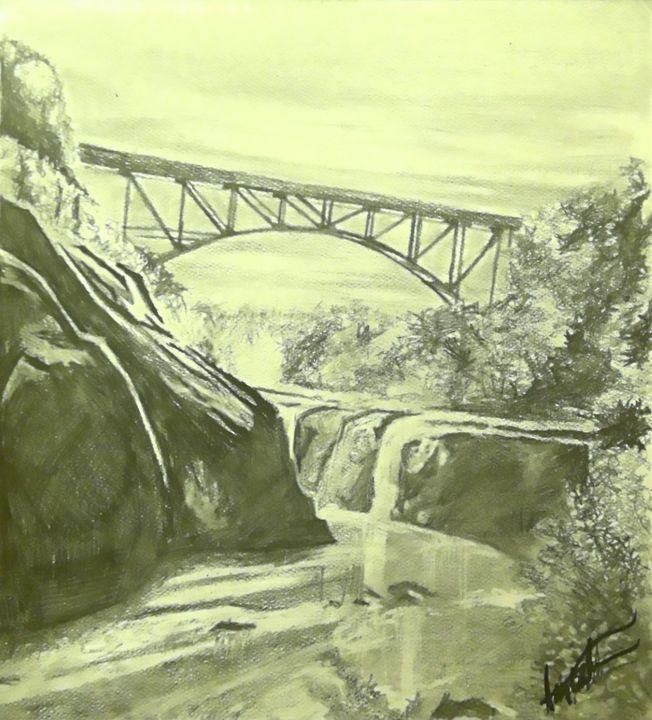 River Crossing - Aaroncesh Art - Drawings & Illustration, Landscapes ...