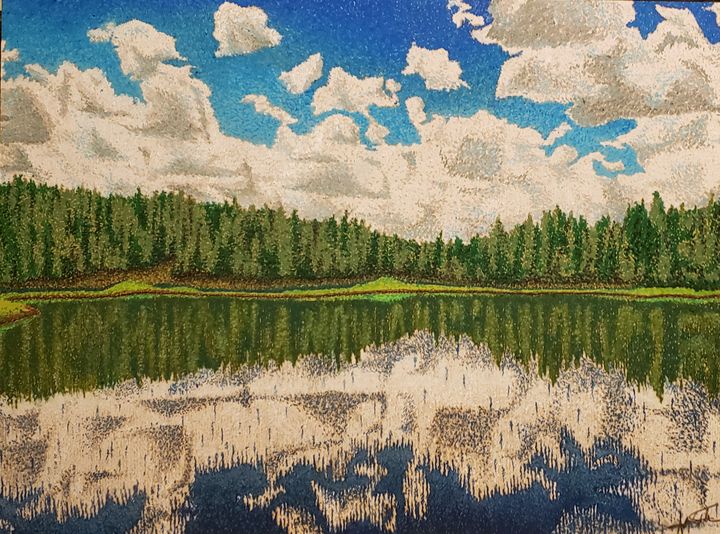 Woodland Lake Shore - Aaroncesh Art - Drawings & Illustration ...
