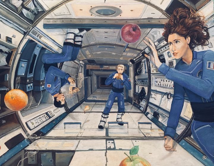 The space lunch - Adele Spatay - Drawings & Illustration, Astronomy ...