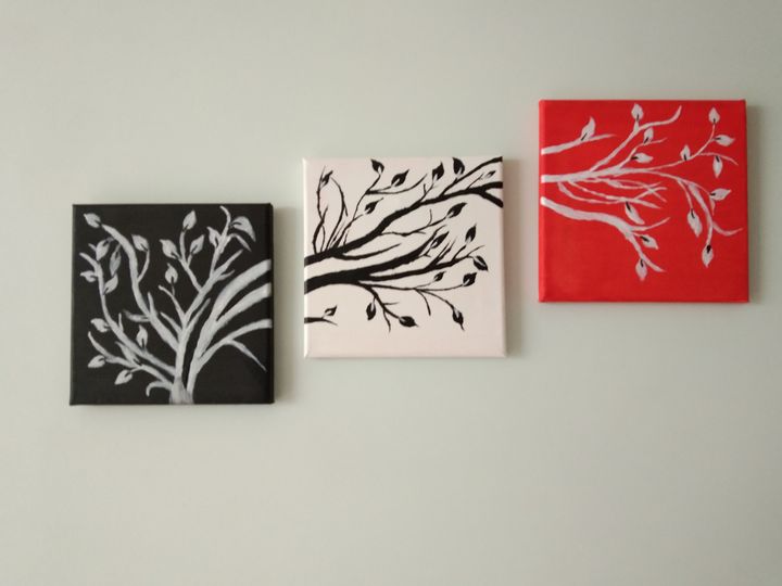 3 Piece Canvas - Monica Soni - Paintings & Prints, Abstract, Other ...