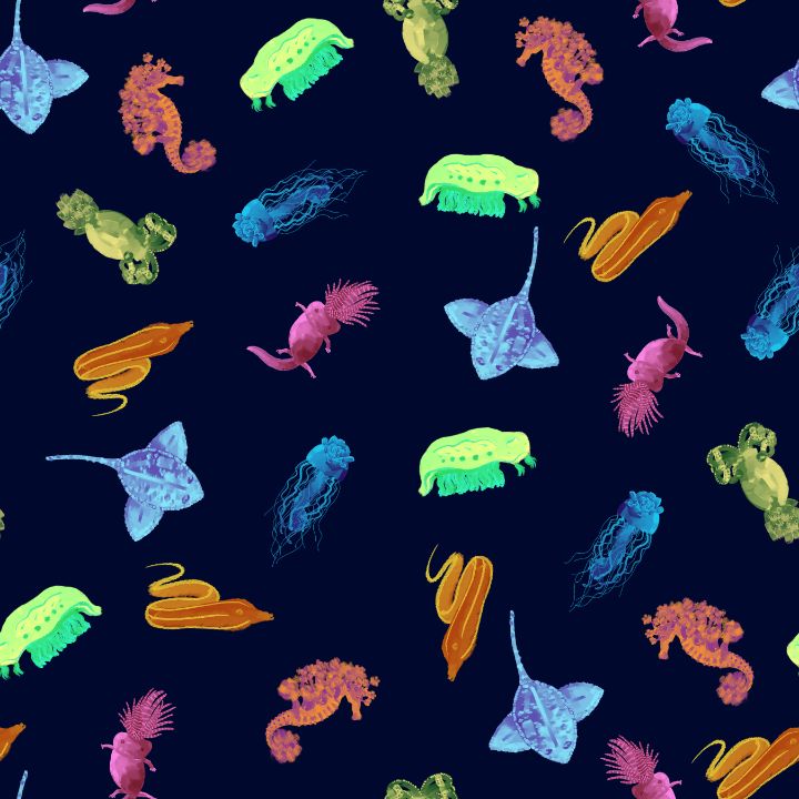 Ocean Print - It's BAF - Drawings & Illustration, Animals, Birds ...