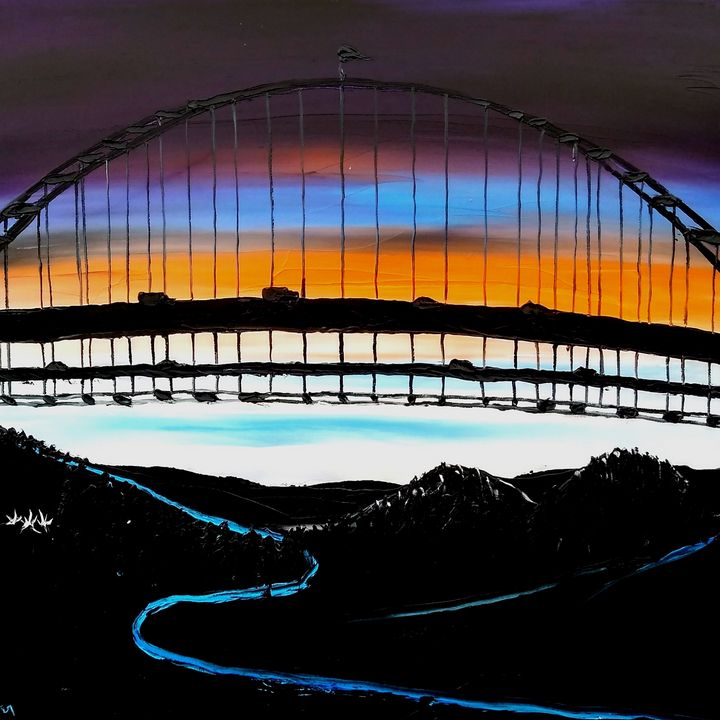 Abstract World Of Fremont bridge - Dunbar's Modern Art - Paintings ...