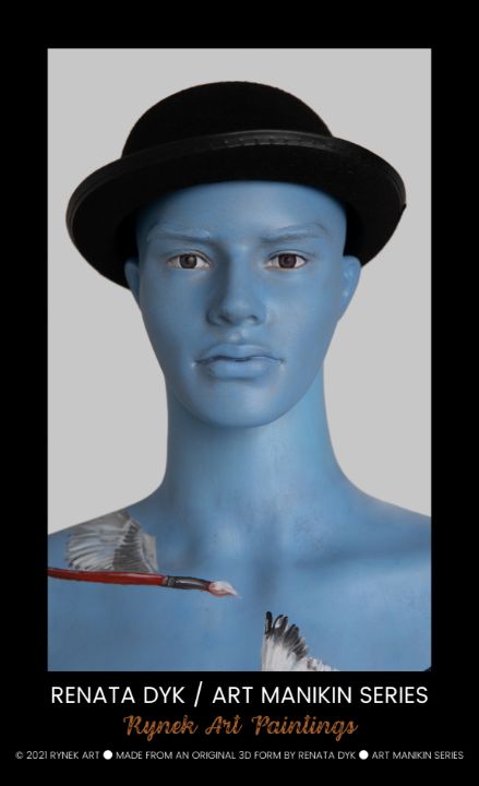 Mr. Blue Art Manikin Poster - Renata Dyk: Creator of Unique Paintings ...