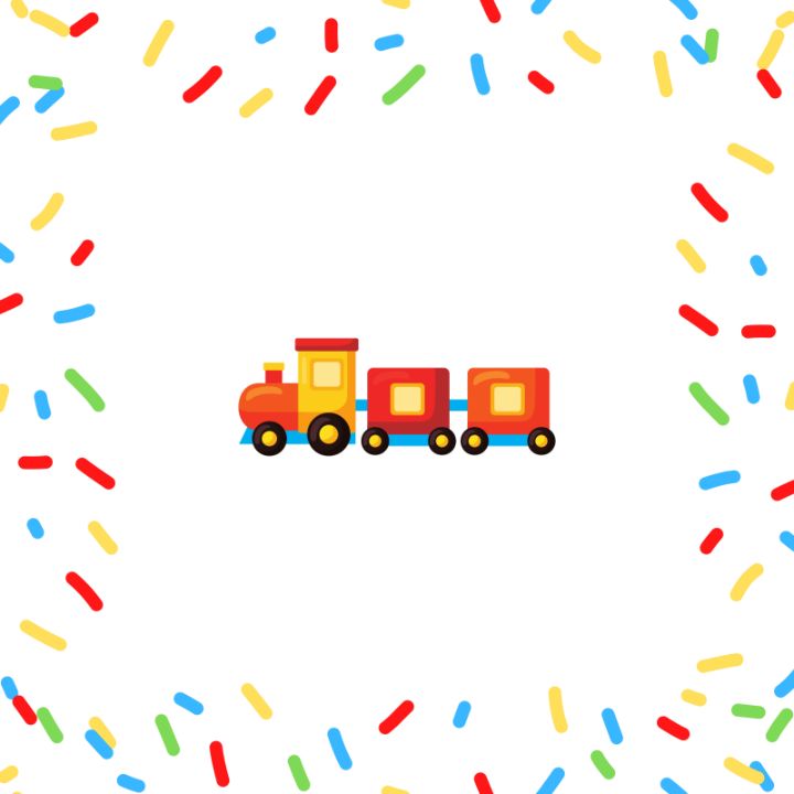 Train with Confetti Border - DesignsByRenee - Digital Art & AI ...