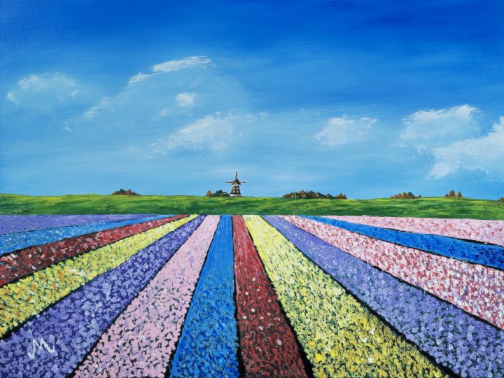 Tulips in the valley - Jason Mosley - Paintings & Prints, Landscapes ...
