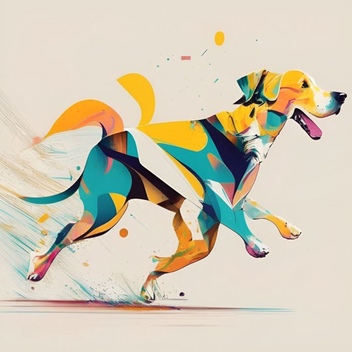 running dog - Genuine designs - Paintings & Prints, Animals, Birds ...