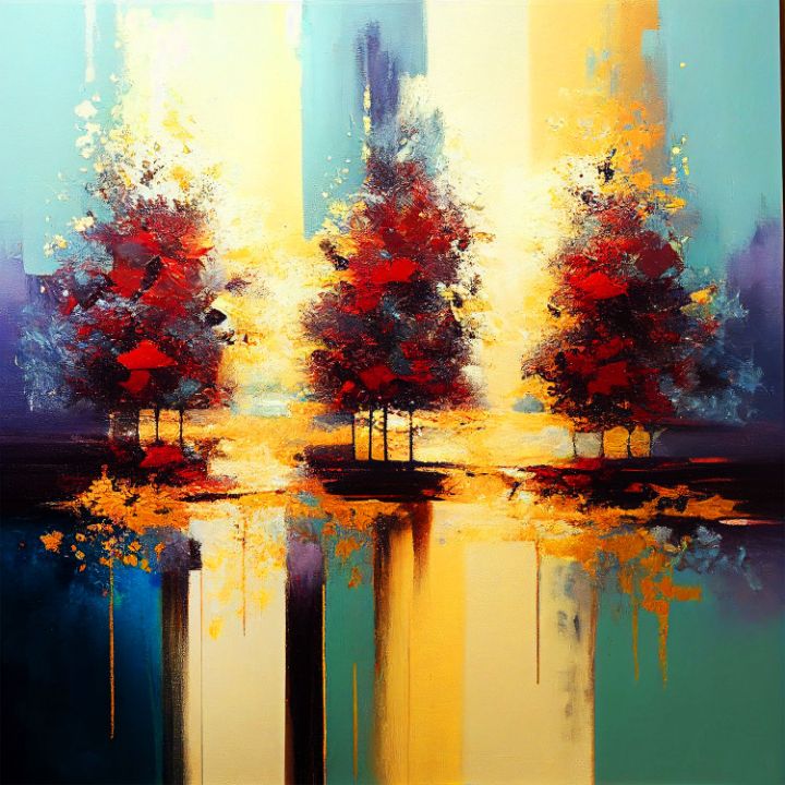abstract Trees in Landscape painting - Fachtali - Digital Art & AI ...