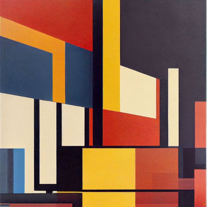 Geometric shapes painting, Art Prin - Fachtali - Digital Art & AI ...