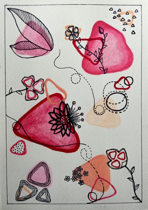 Shades of Pink - Akshaya Art Works - Drawings & Illustration, Abstract ...