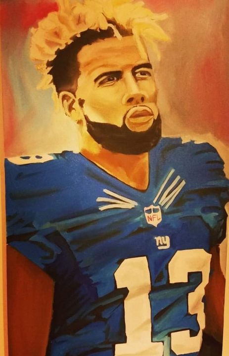 Saquon Barkley Portrait - Truestar Designs - Paintings & Prints, Sports ...