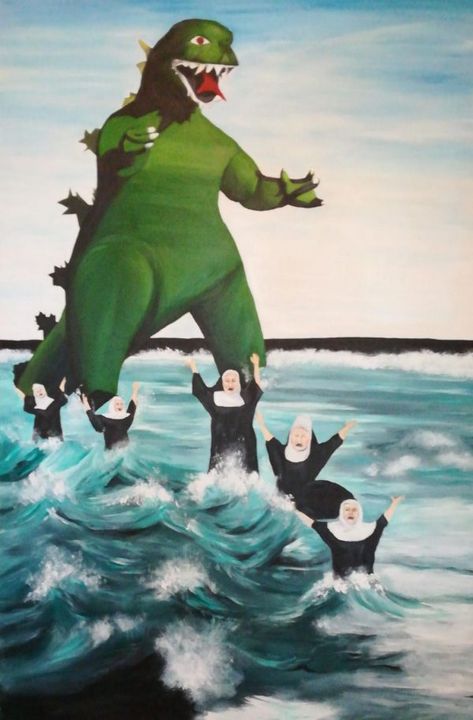 Godzilla Girl At The Beach