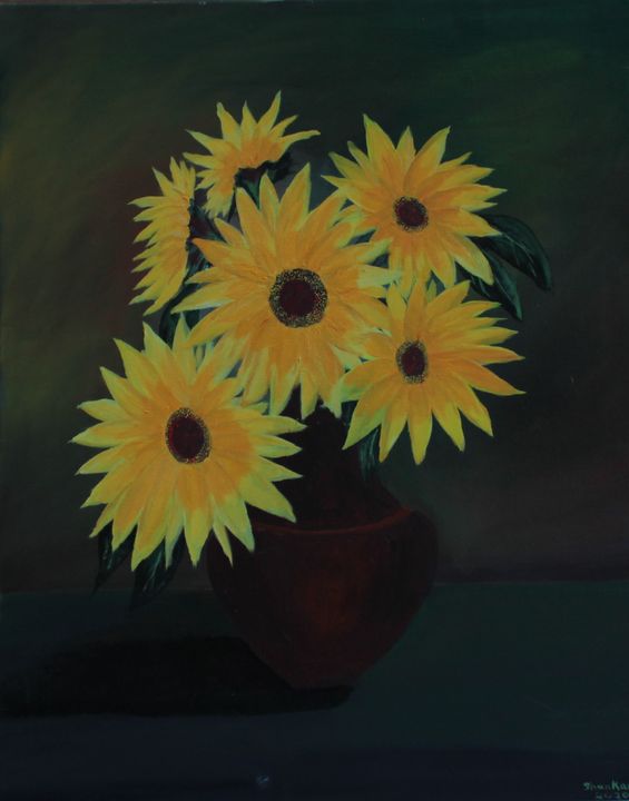 Sunflowers - Shankar Kashyap - Paintings & Prints, Flowers, Plants ...