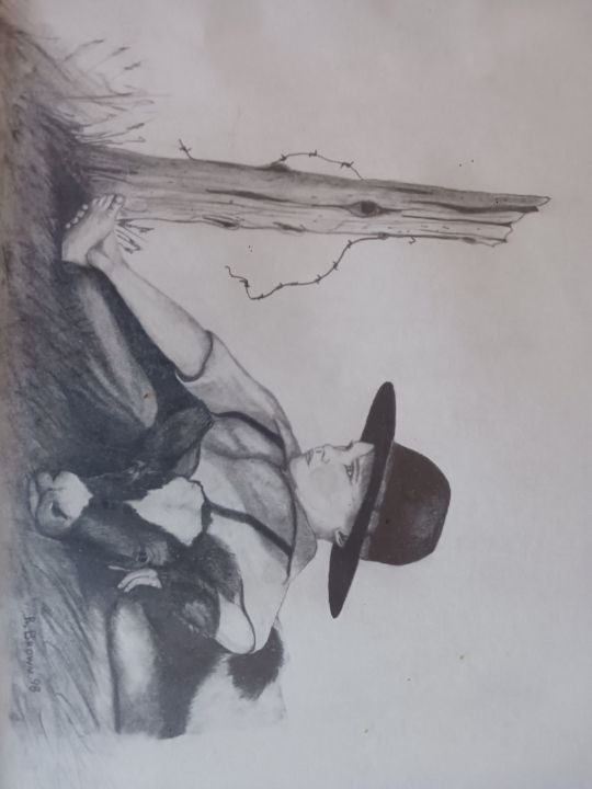 Boy and his cow - Robert brown - Drawings & Illustration, People ...