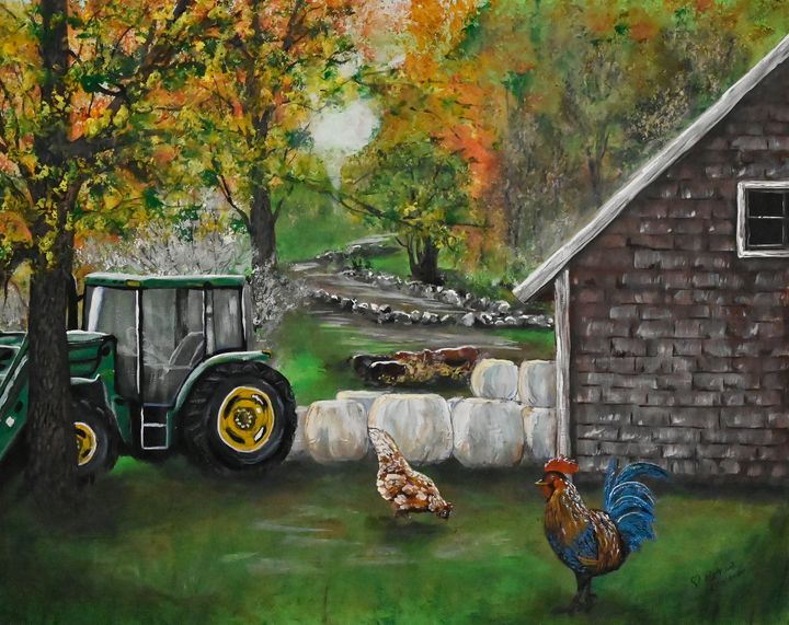 Farm on a Fall Day - NostalgicNewEngland Paintings by Patricia ...
