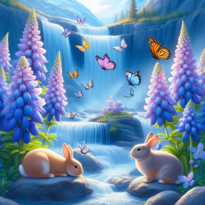 bunny's waterfall - themistoklis1 - Digital Art & AI, Animals, Birds ...