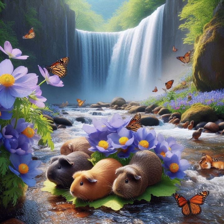 Guinee pigs at waterfall - themistoklis1 - Digital Art & AI, Animals ...