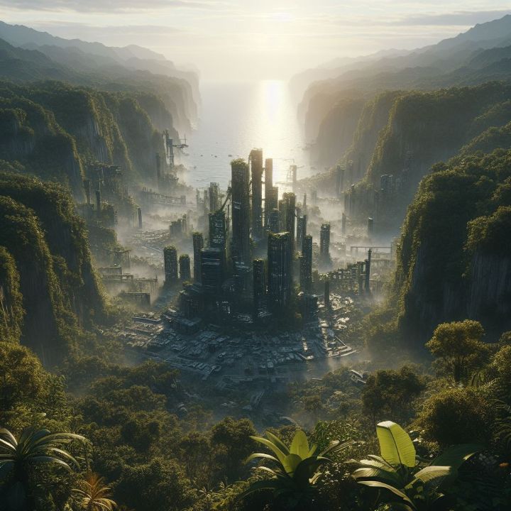 Abandoned jungle sci-fi city - Johannes Karnatz - Digital Art & AI ...