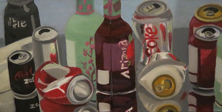 Pop Cans on a Mirror Diptych - Susan Whidden Illustrations - Paintings ...
