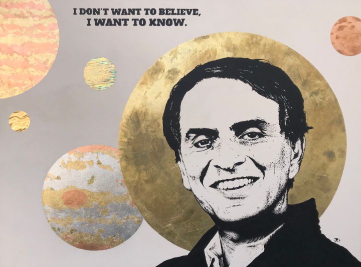Saint Carl Sagan 8”x10” giclée - Art by James Rall - Paintings & Prints ...