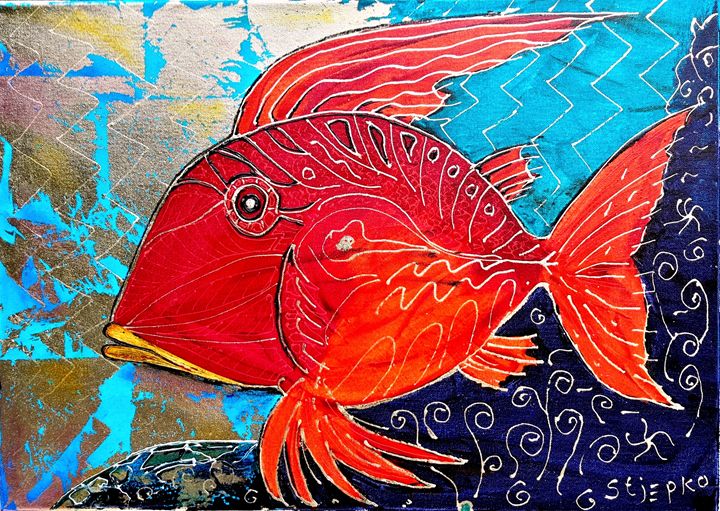 Red Fish - ART BY STJEPKO - Paintings & Prints, Animals, Birds, & Fish ...