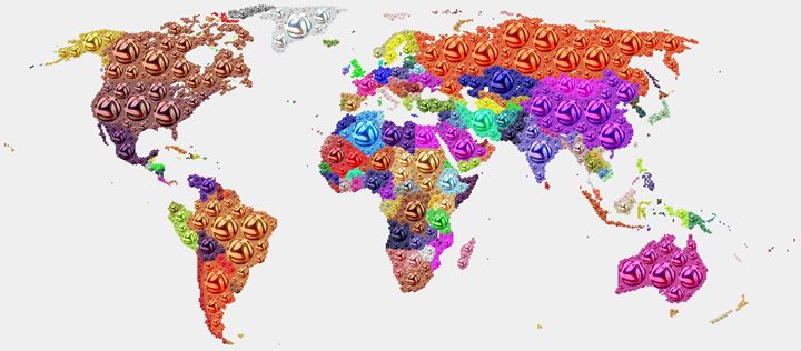 World Map - Soccer Football 2014 - Portraits by Samuel Majcen - Digital ...