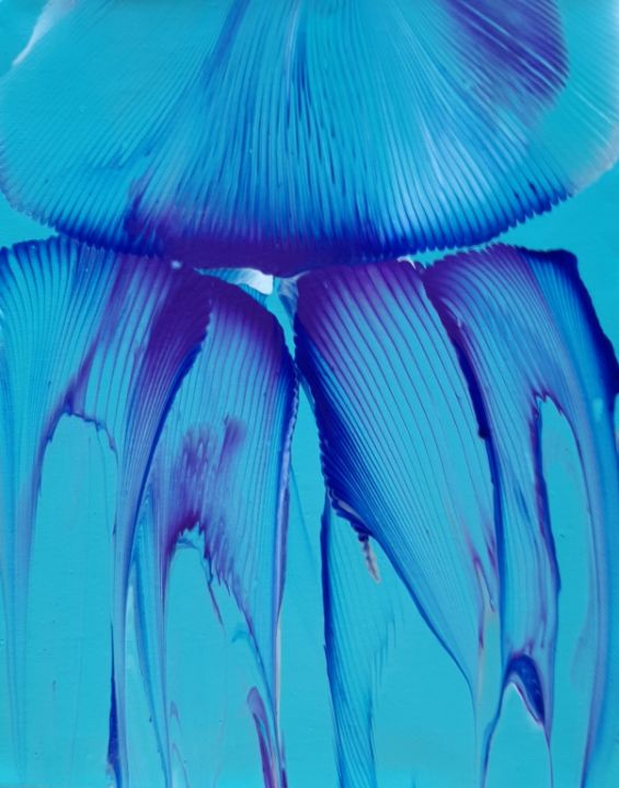 Blue Jelly Fish - EmiLi Art - Paintings & Prints, Abstract, Irregular ...