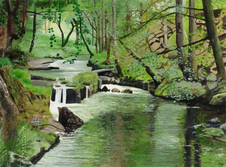 Welsh river rocks - Martin Scrase - Paintings & Prints, Landscapes ...