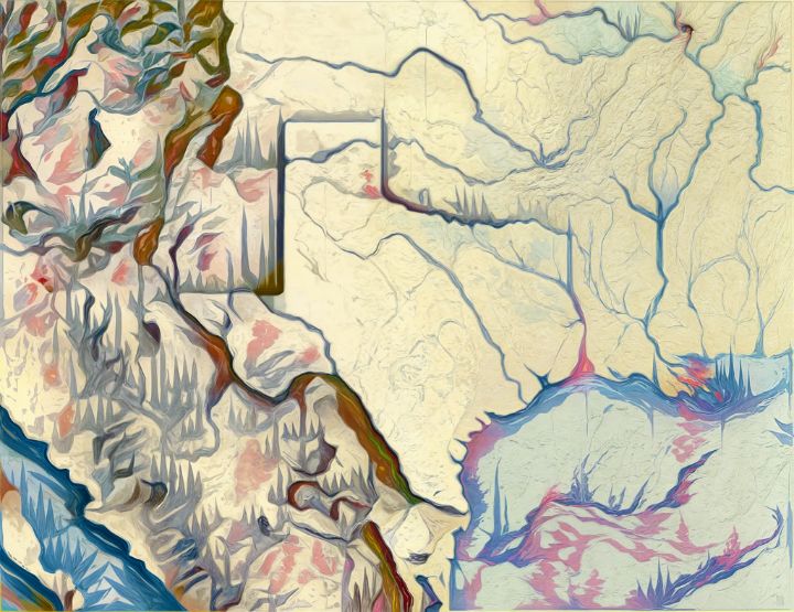 Texas Wall Art Map - Wall Art Maps - Digital Art & AI, Places & Travel ...