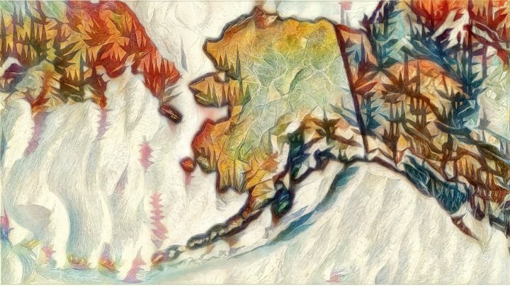 Alaska Wall Art Map - Wall Art Maps - Digital Art & AI, Places & Travel ...