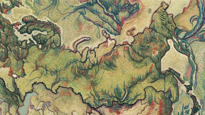 Russia Wall Art Map - Wall Art Maps - Digital Art & AI, Places & Travel ...