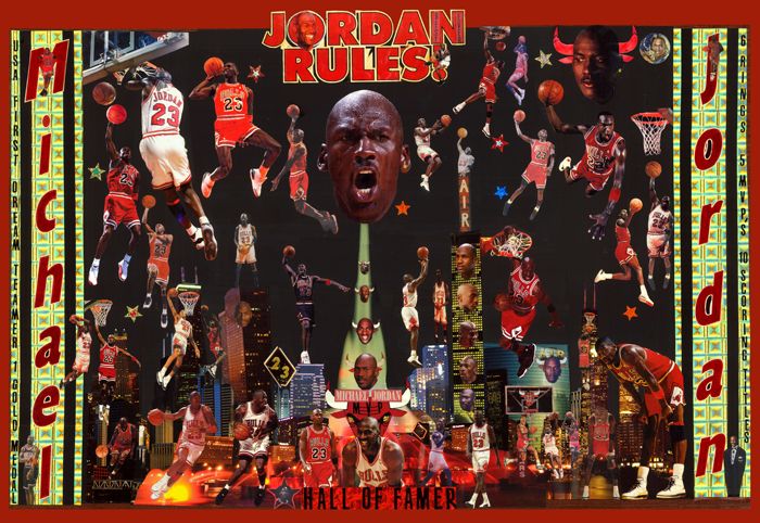 JORDAN RULES - Dorian's Creative Handmade Basketball Collages ...