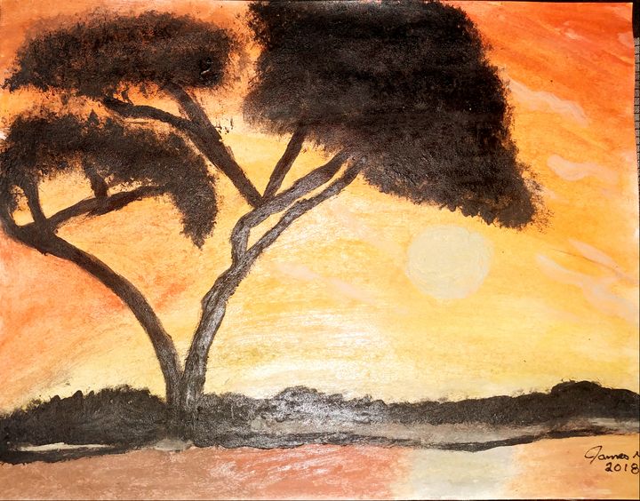 African Sunset - Nicholson Art Gallery - Paintings & Prints, Flowers ...